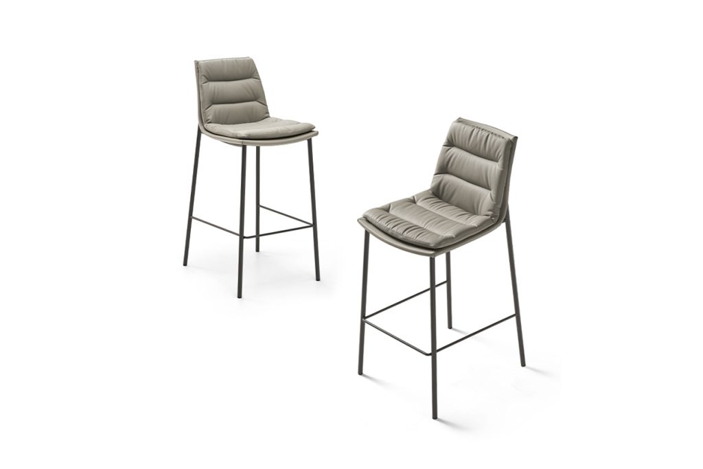 Luxury Lady Stool with 4 Metal Legs - Milano Furnitures